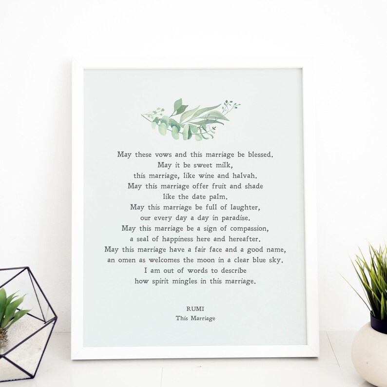 This Marriage Rumi Poem Persian Literature Love | Etsy