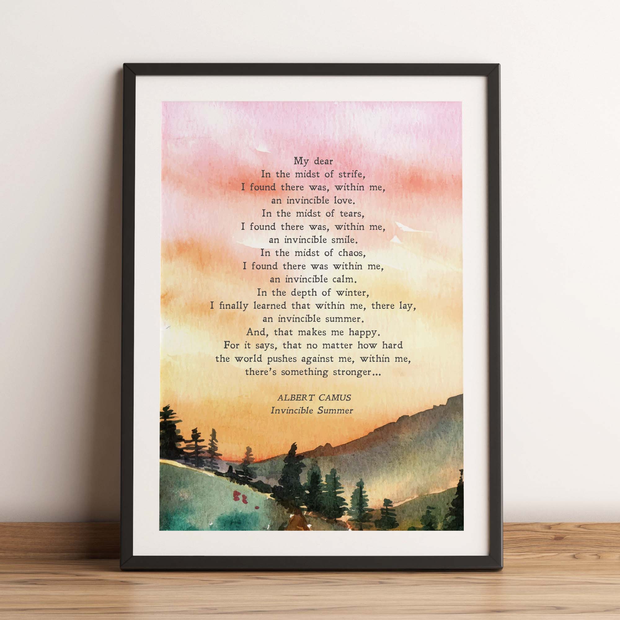 Invincible Summer V2| Albert Camus | Poem | Literature | Motivation ...