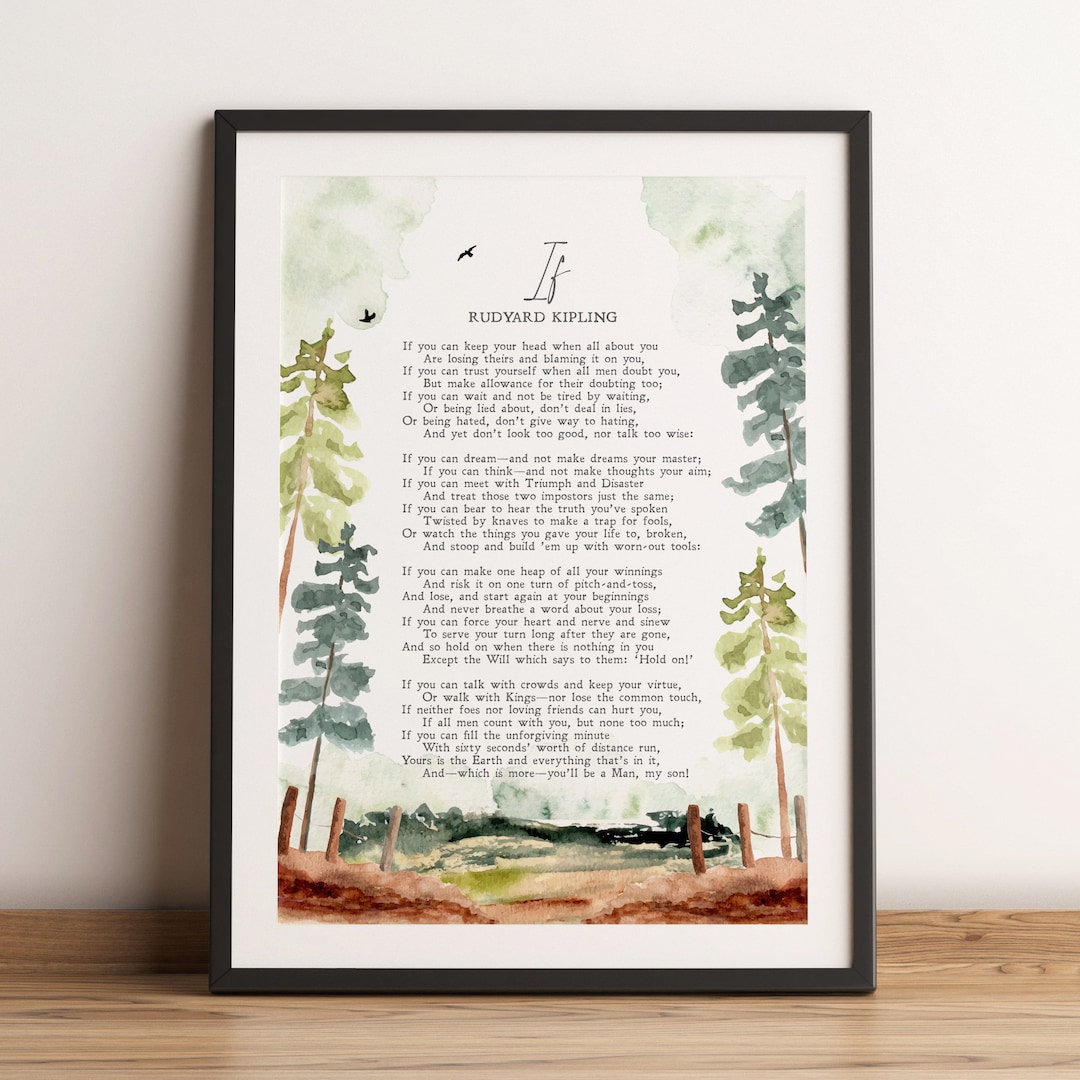 If | Rudyard Kipling | Poem | Gift | Literature | Print | Wall Art ...