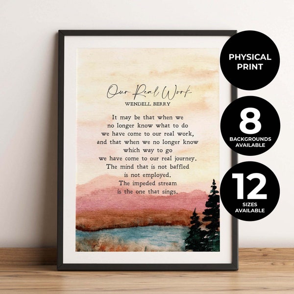 Real Work Wendell Berry - Etsy