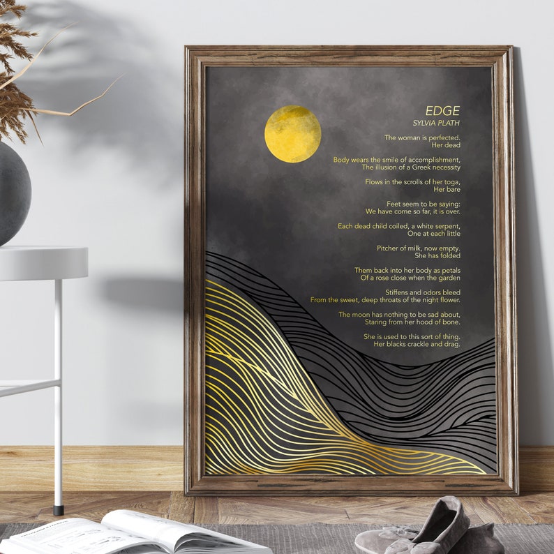 Edge Sylvia Plath Poem Dark Print Wall Art Quote - Etsy