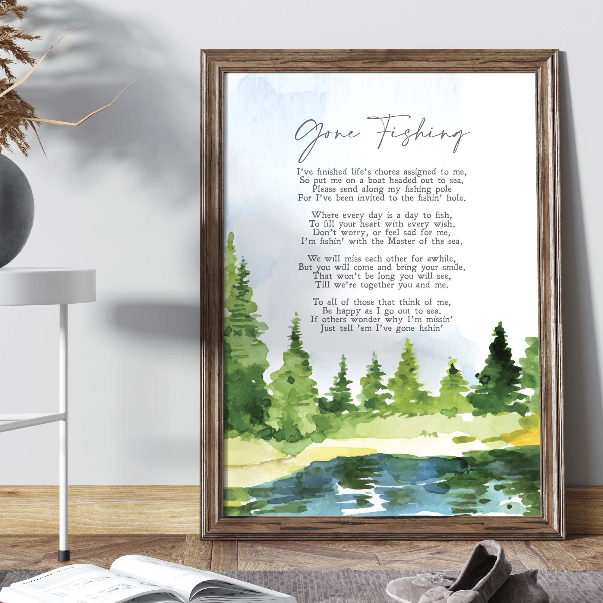 Gone Fishing | Condolence Gift | Gone Fishin' Poem | Funeral | Grief ...