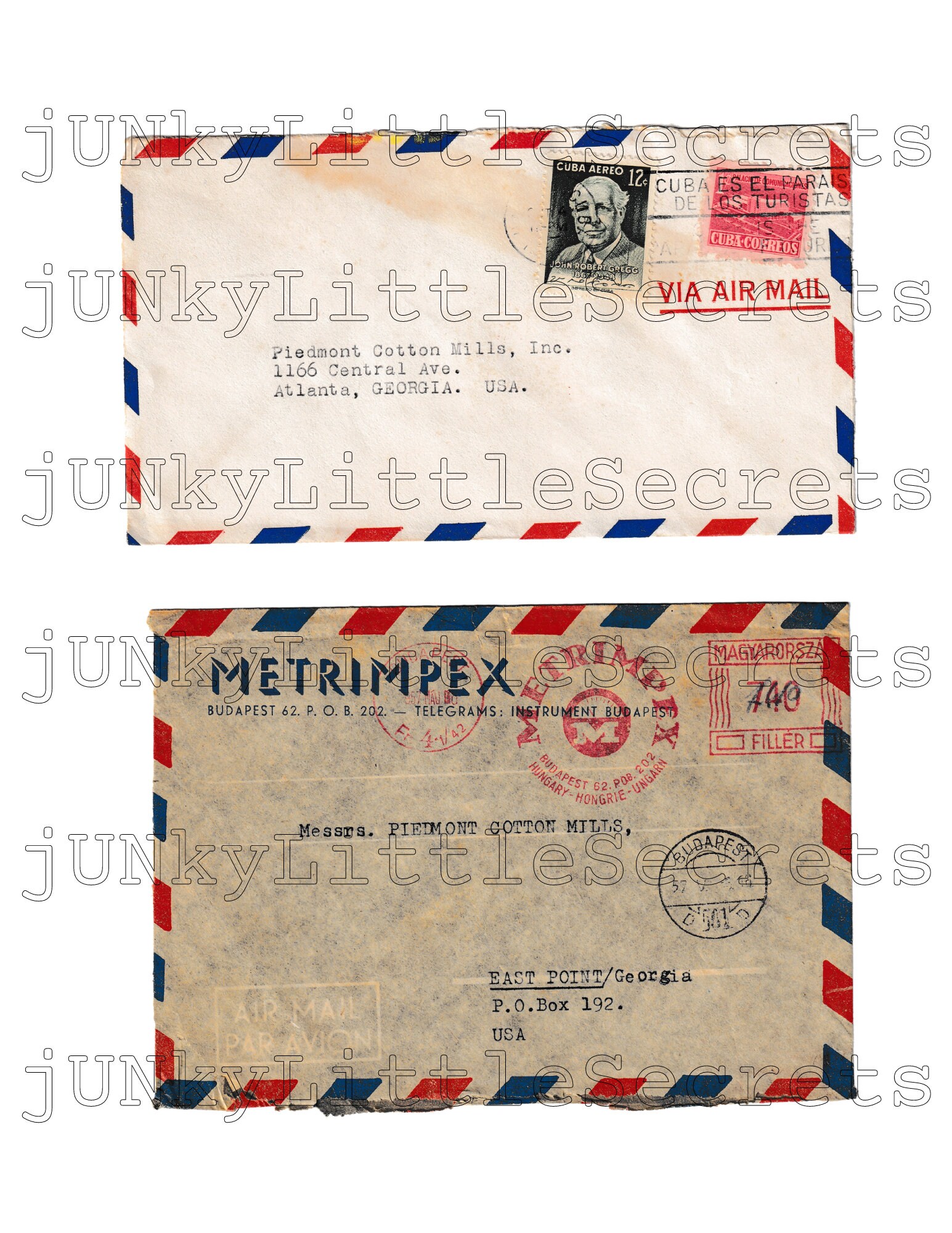 Printable 1950s Vintage Air Mail Envelopes, Instant Digital Download ...