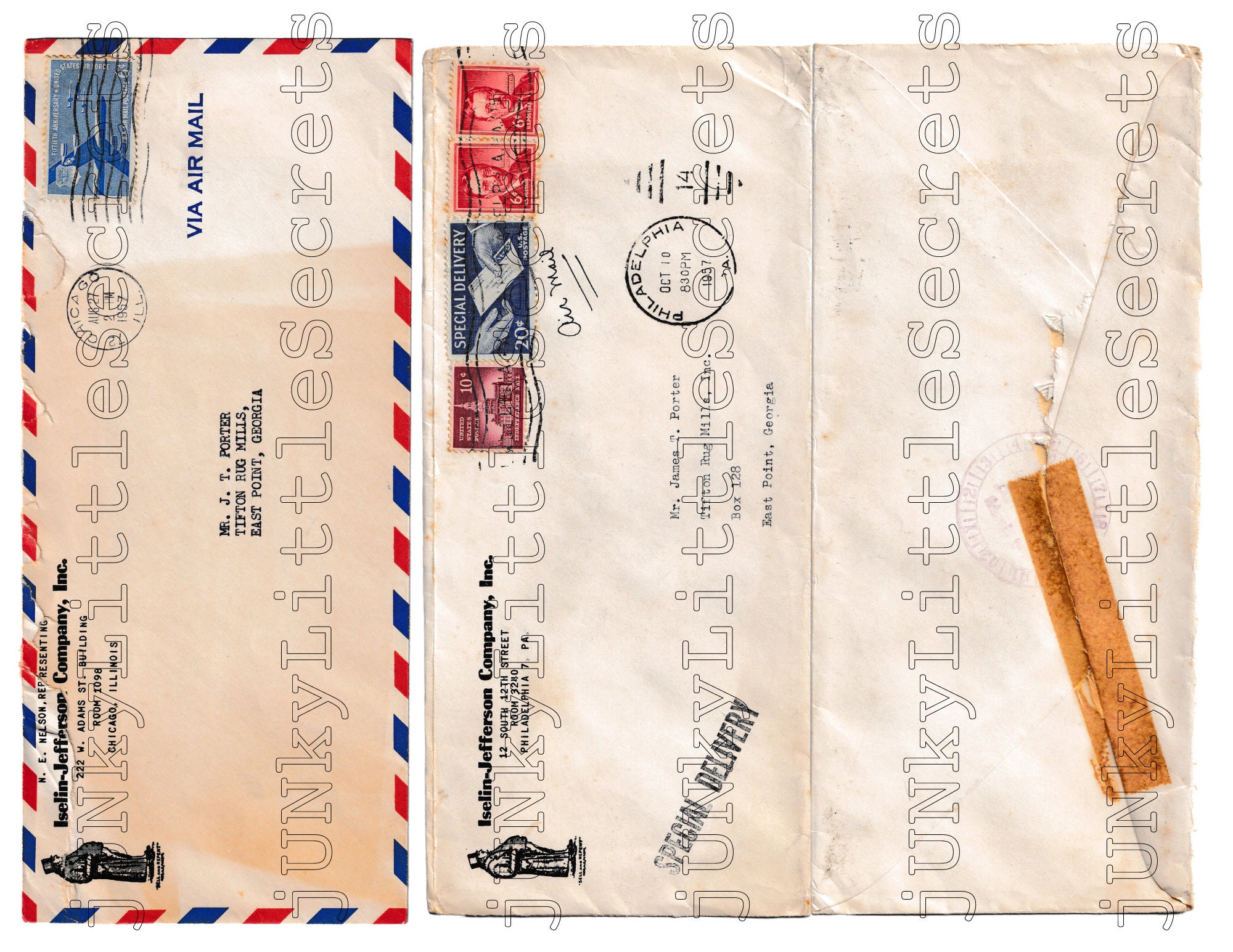 Printable 1950s Vintage Air Mail Envelopes, Instant Digital Download ...