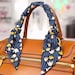 Skinny Purse Scarf for Handbag (angled Ends) 36 Inch | Navy Tulip Print ...
