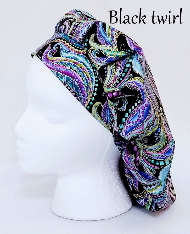 Bouffant Scrub Cap With Satin9 Colorswomens Bouffant - Etsy