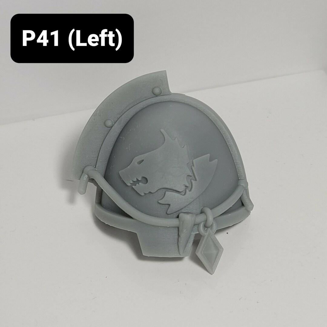P41 left Wolf Pauldron Custom for Mcfarlane Warhammer 40k Space Marine ...