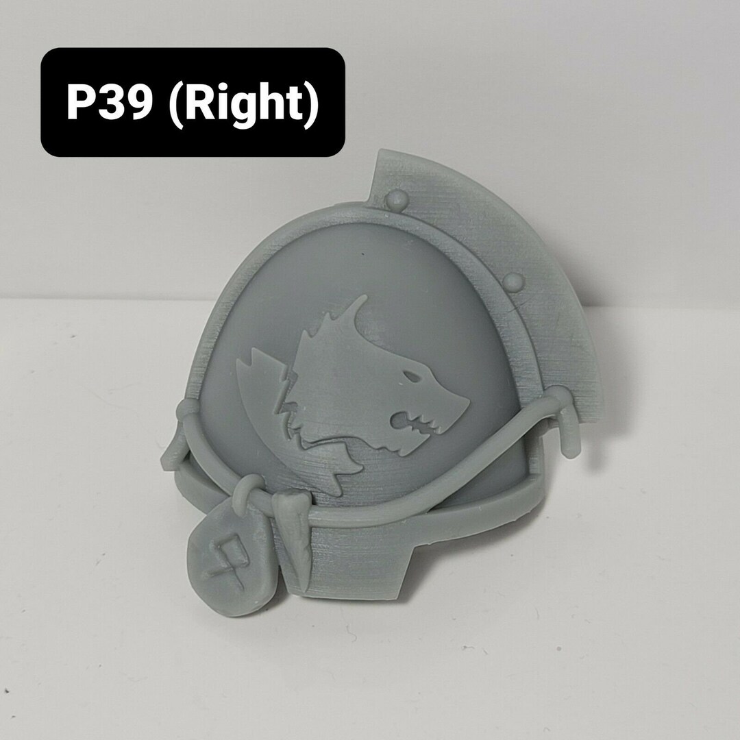 P39 right Wolf Pauldron Custom for Mcfarlane Warhammer 40k Space Marine ...