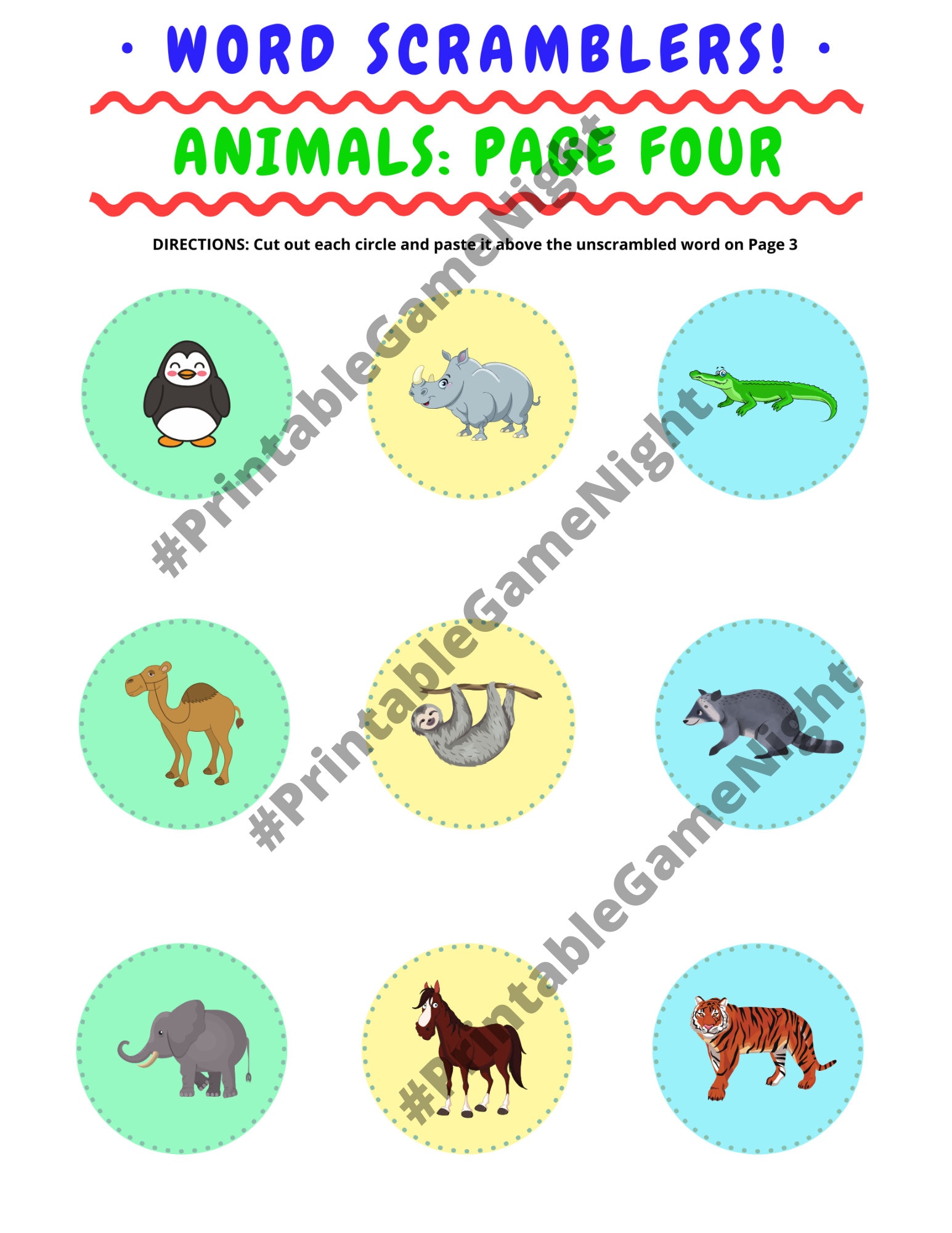 Educational Word Scramble Game for Kids - DIGITAL DOWNLOAD - Printable ...