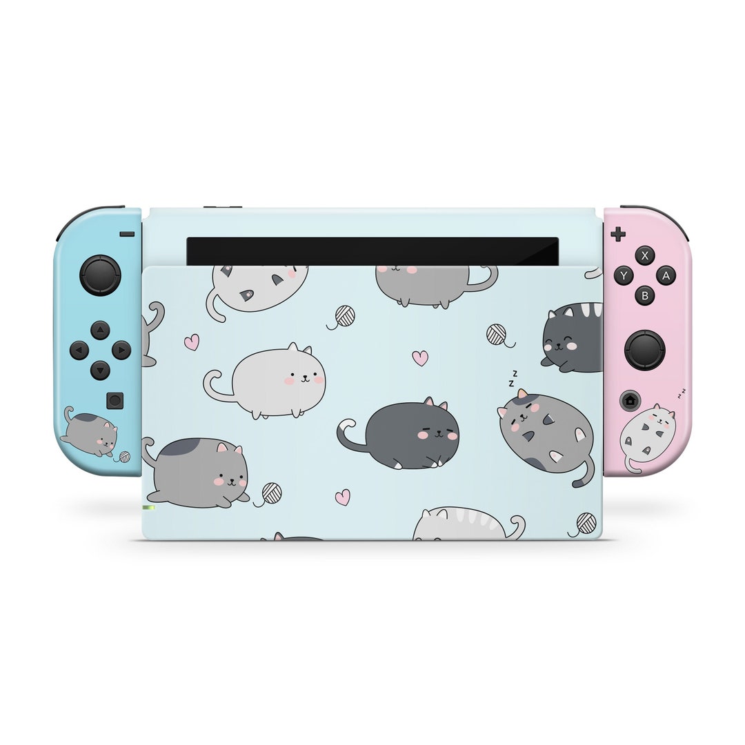Kawaii Nintendo Switch Skin, Cute Cats Switch Skin, Pet Pastel Switch ...