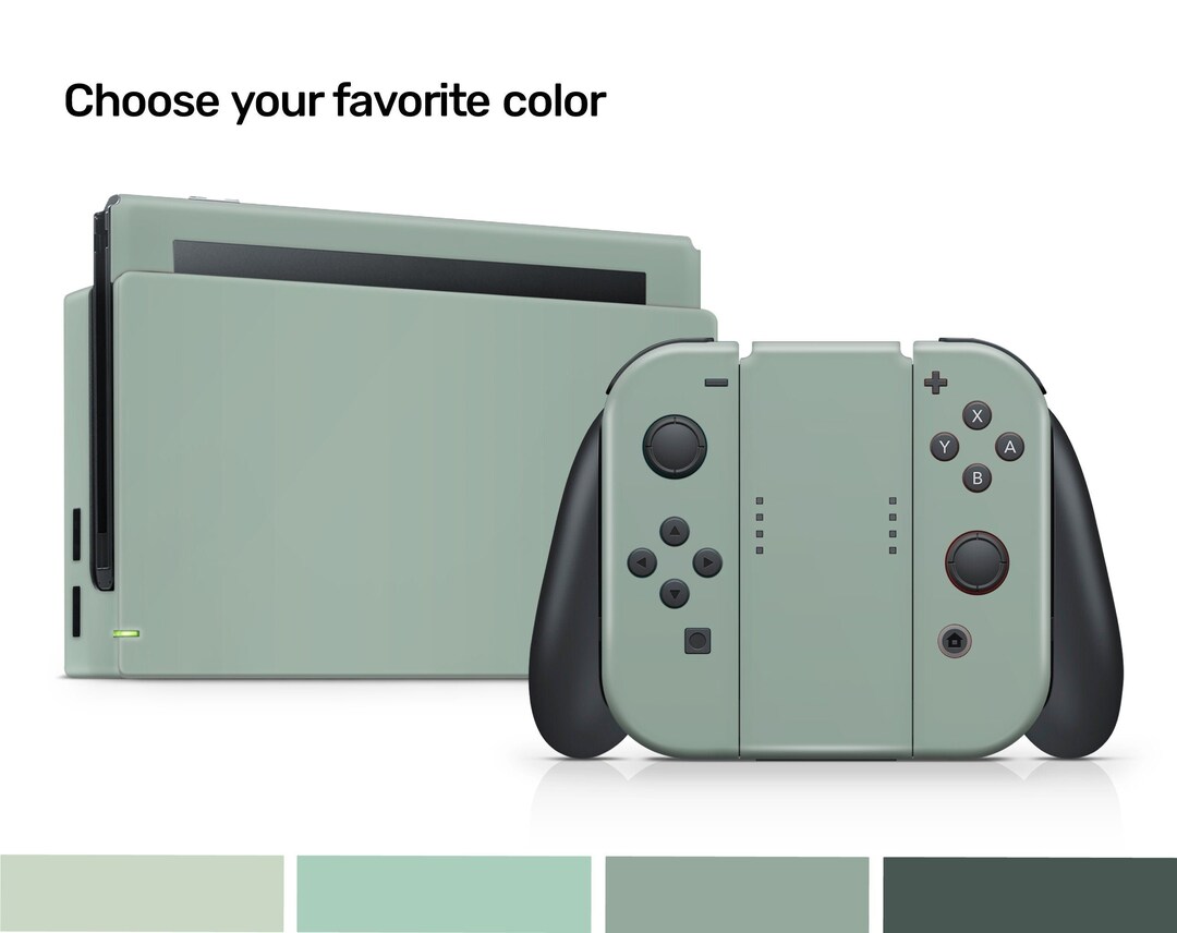 Nintendo Switch Skin Green Solid Color, Switch Skin Pastel Green Full ...