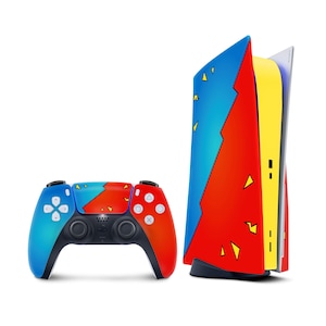 Blue Ps5 Skin Lightning, Playstation 5 Controller Skin Cute, Red Vinyl ...