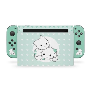 Nintendo Switch Skin Green, Cute Cats Switch Skin Full Wrap 3m - Etsy