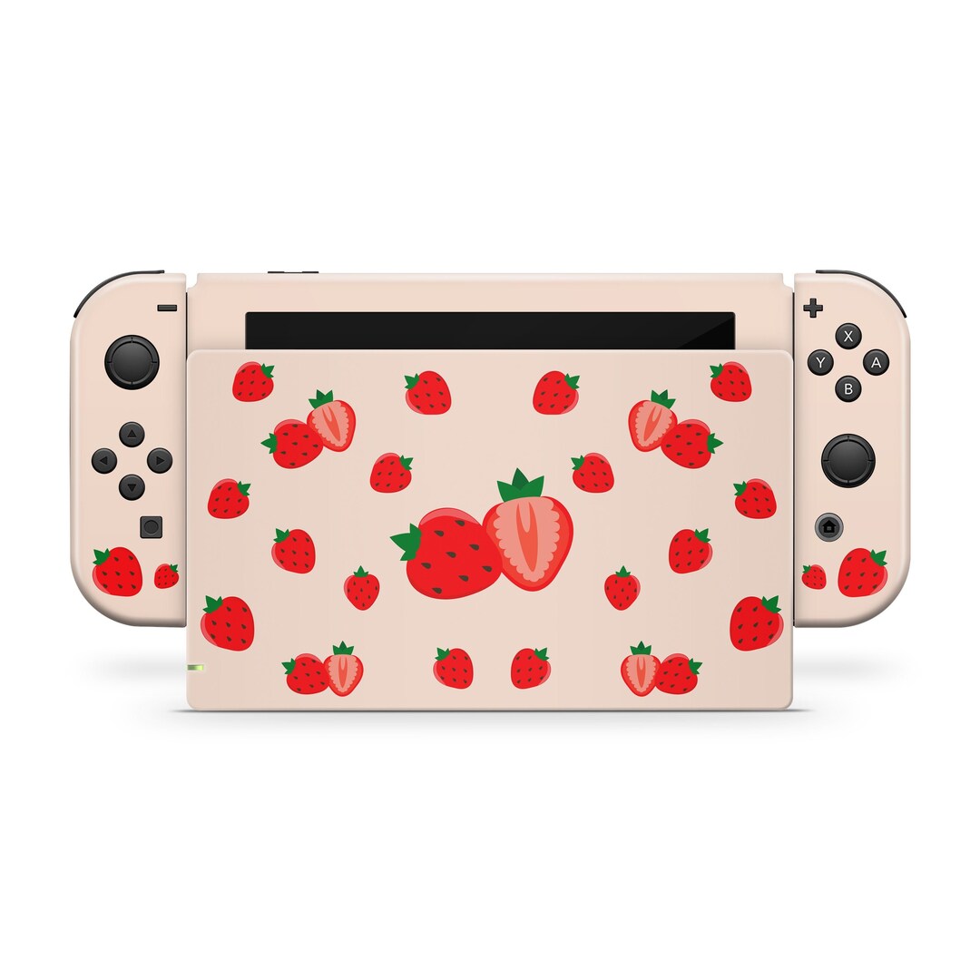 Cute Strawberry Nintendo Switch Skin ,egg Cream Switch Skin Full Cover ...