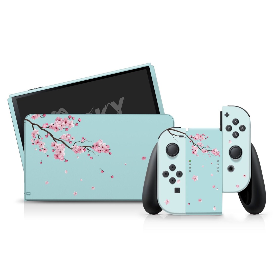 Nintendo Switch Oled Skin Sakura, Blue Cherry Blossom Switch Oled Skin Full Wrap 3m - Etsy