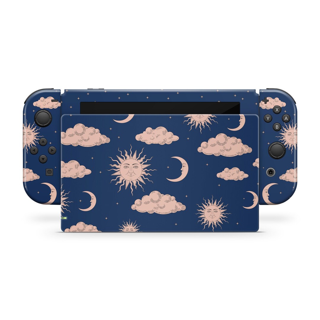Blue Nintendo Switch Skin Clouds, Moon and Sun Switch Skin, Premium ...