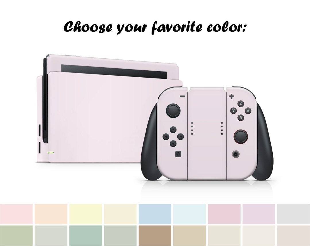 Classic Nintendo Switch Skin Solid Color Block, Simple Switch Skin Pink ...