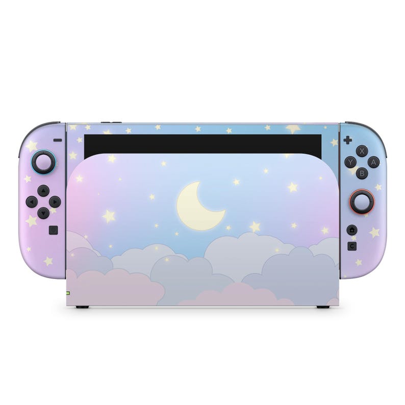 Clouds Nintendo Switch 2 Skin | Blue Pastel Starry Sky Premium 3M Vinyl ...