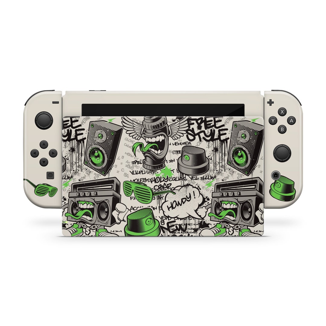 Graffiti Nintendo Switch Skin Halloween ,green Switch Skin Full Cover ...