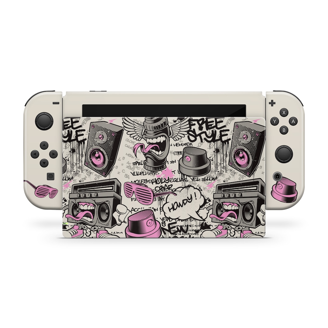 Graffiti Nintendo Switch Skin Halloween ,pink Switch Skin Full Cover ...