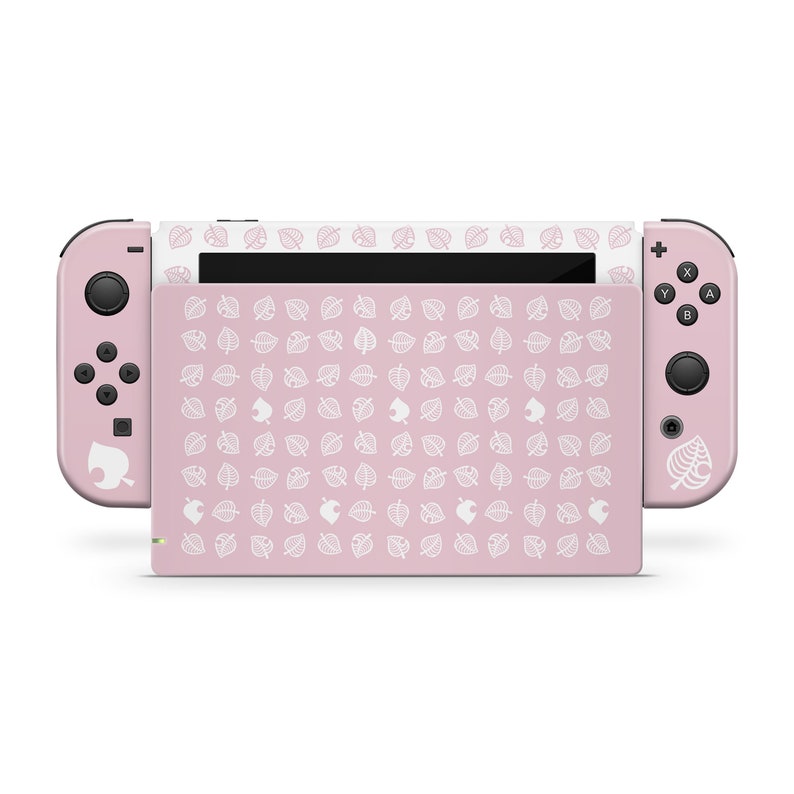 Pink Nintendo switch skin leaf Pastel pink switch skin Full | Etsy