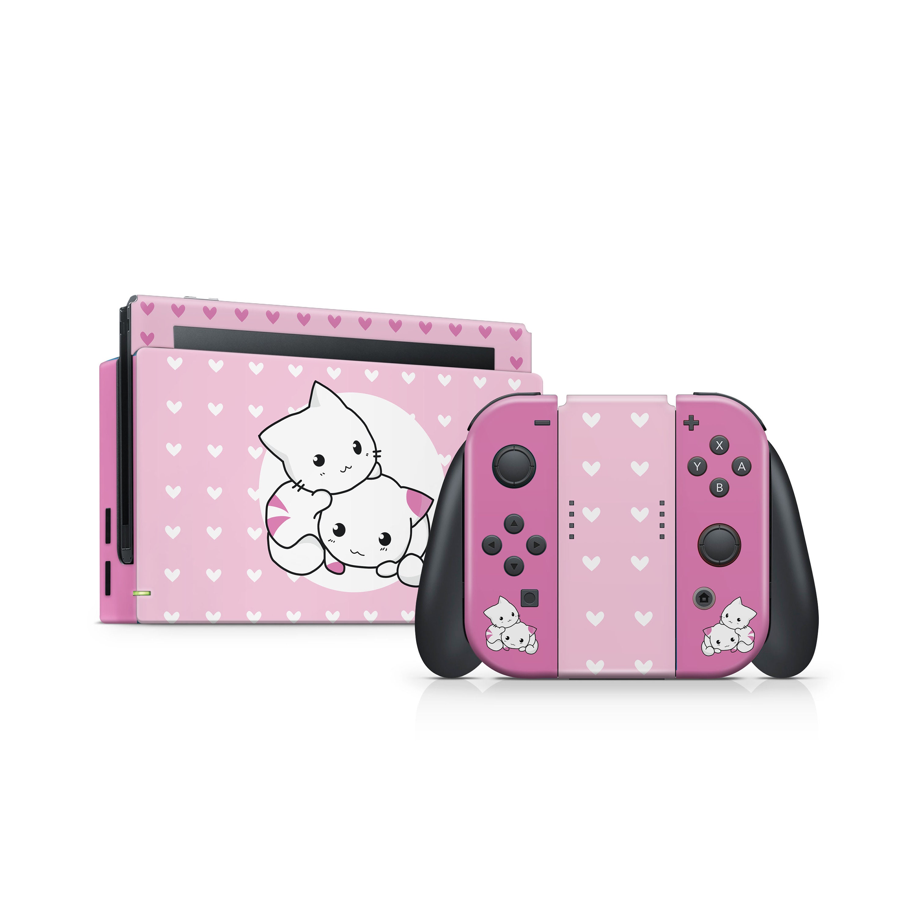 Pink Nintendo switch skin Cute Cat skin Pet switch skin Full | Etsy