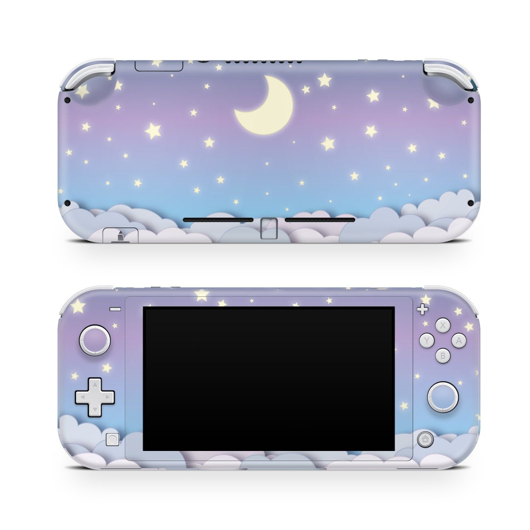 Nintendo Switch Lite Skin Clouds, Purple Starry Lunar Sky Switch Lite ...