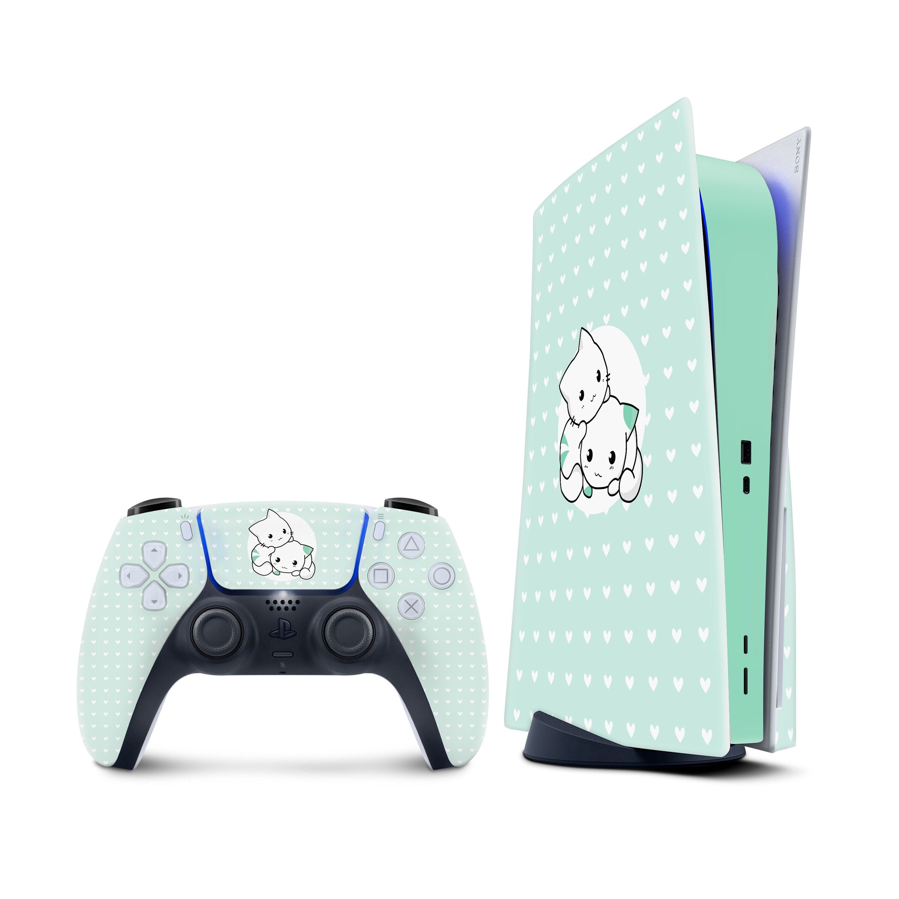 Ps5 Plates Wave Watercolor PS5 Skin - Purple Pastel Kawaii Vinyl Decal ...