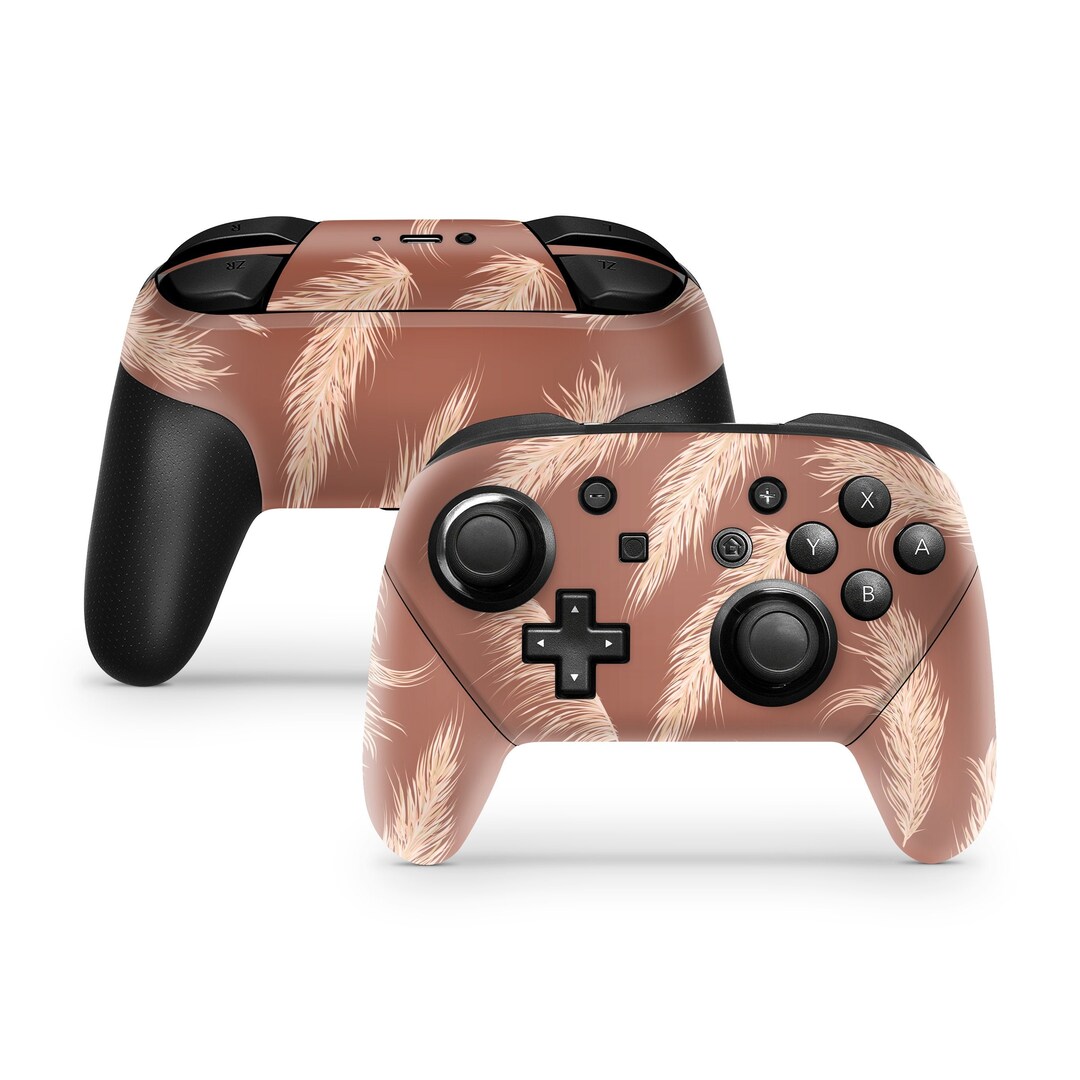 Nintendo Switch Pro Controller Skin Pampas, Brown Flowers Skin Pro ...