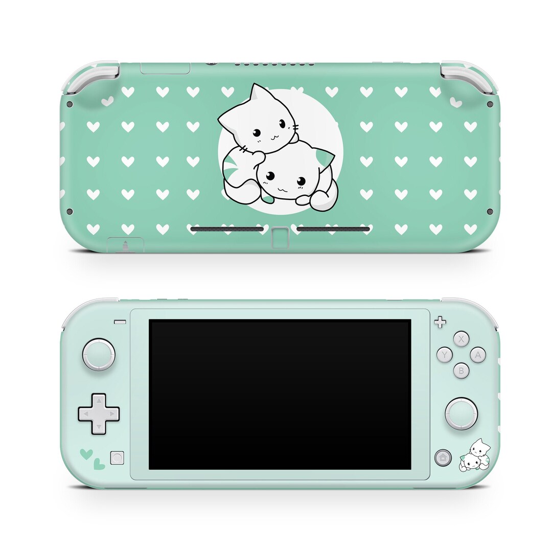 Nintendo Switch Lite Cute Cat Skin , Switch Lite Skin Kawaii, Green ...