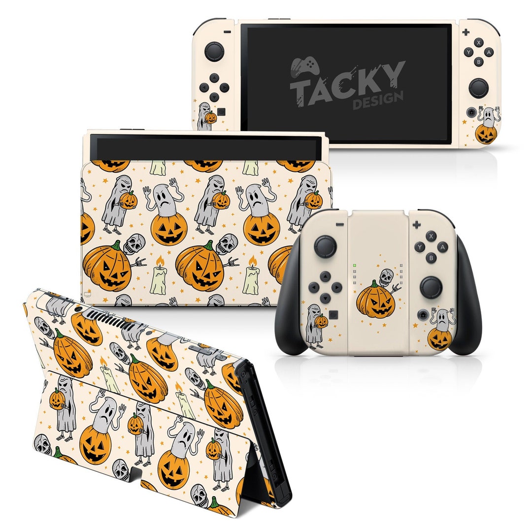 Pumpkin Nintendo Switch Oled Skin Halloween , Spooky Kawaii Switch Oled ...