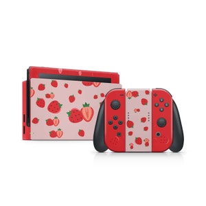Nintendo Switch Skin Cute Strawberry, Strawberry Switch Skin Full Cover ...