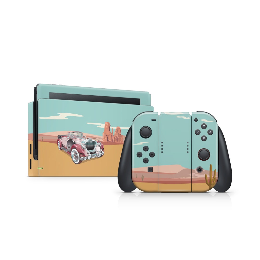 Retro Nintendo Switch Skin Desert, Pastel Blue Switch Skin Car Full ...