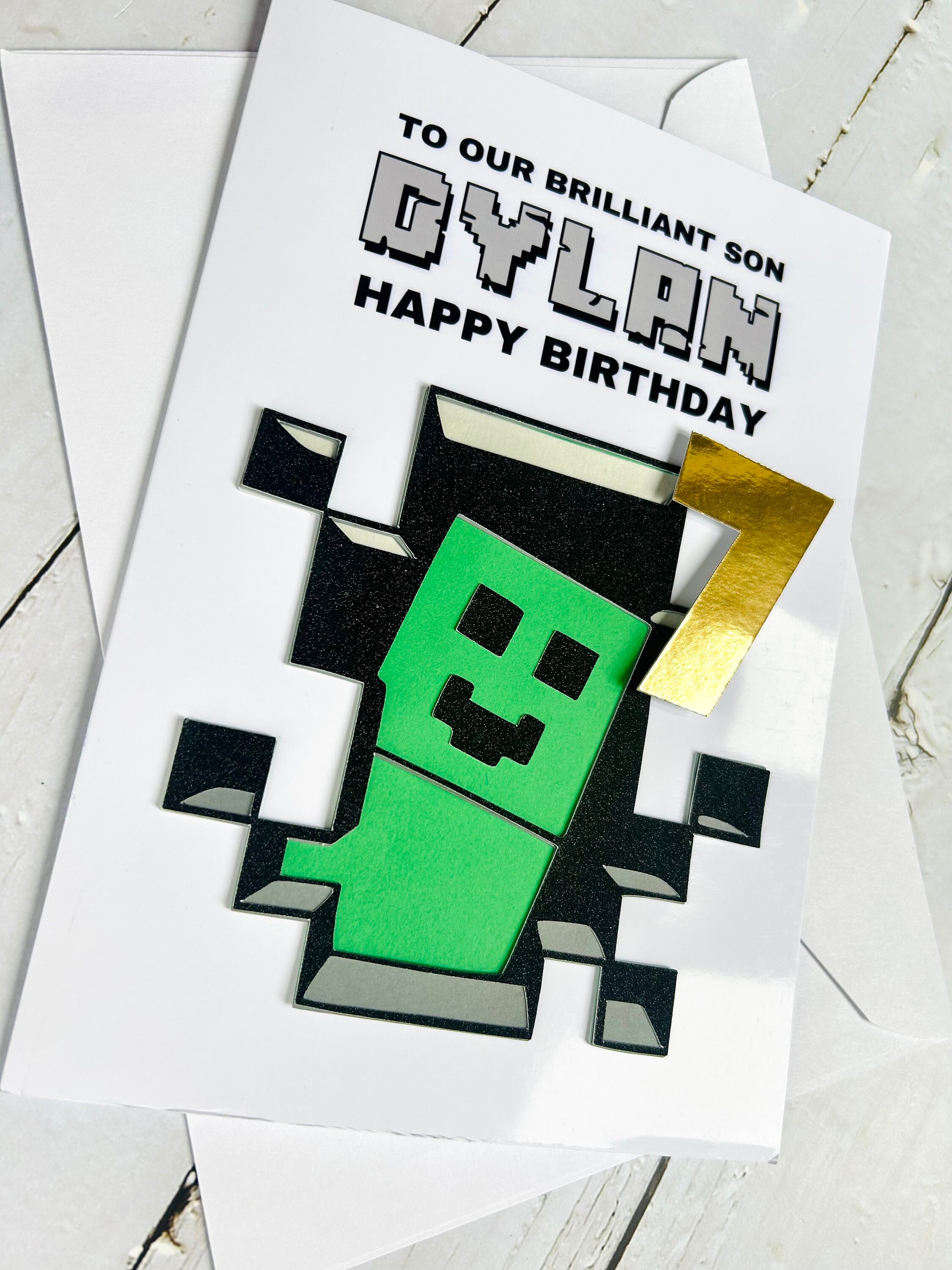 Minecraft Birthday Card, Personalised Minecraft Birthday Card for Son ...