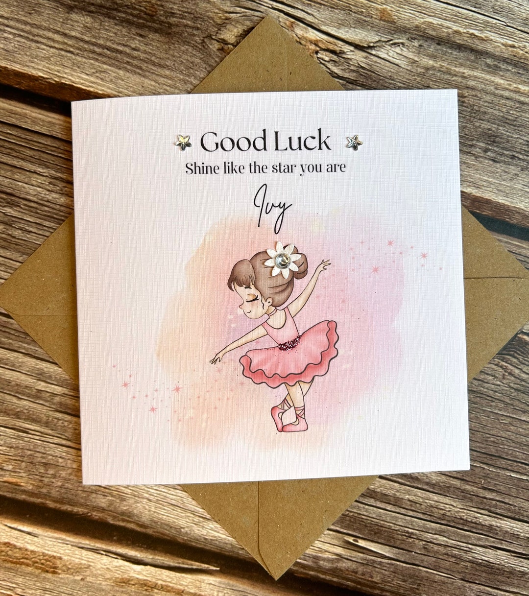 Personalised Ballerina Good Luck Card, for Dancing Daughter, Exam Card ...