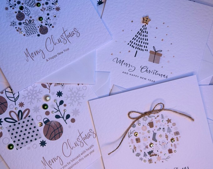 Pack of 5 Assorted Charity Christmas Cards - Unique Hand Painted ...