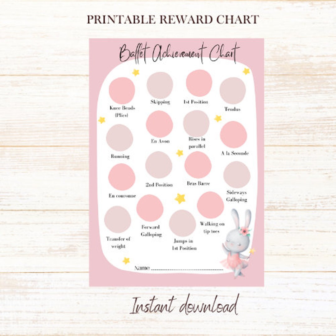 Ballet Achievement Sticker Chart: Reward Tracker (digital Download) - Etsy