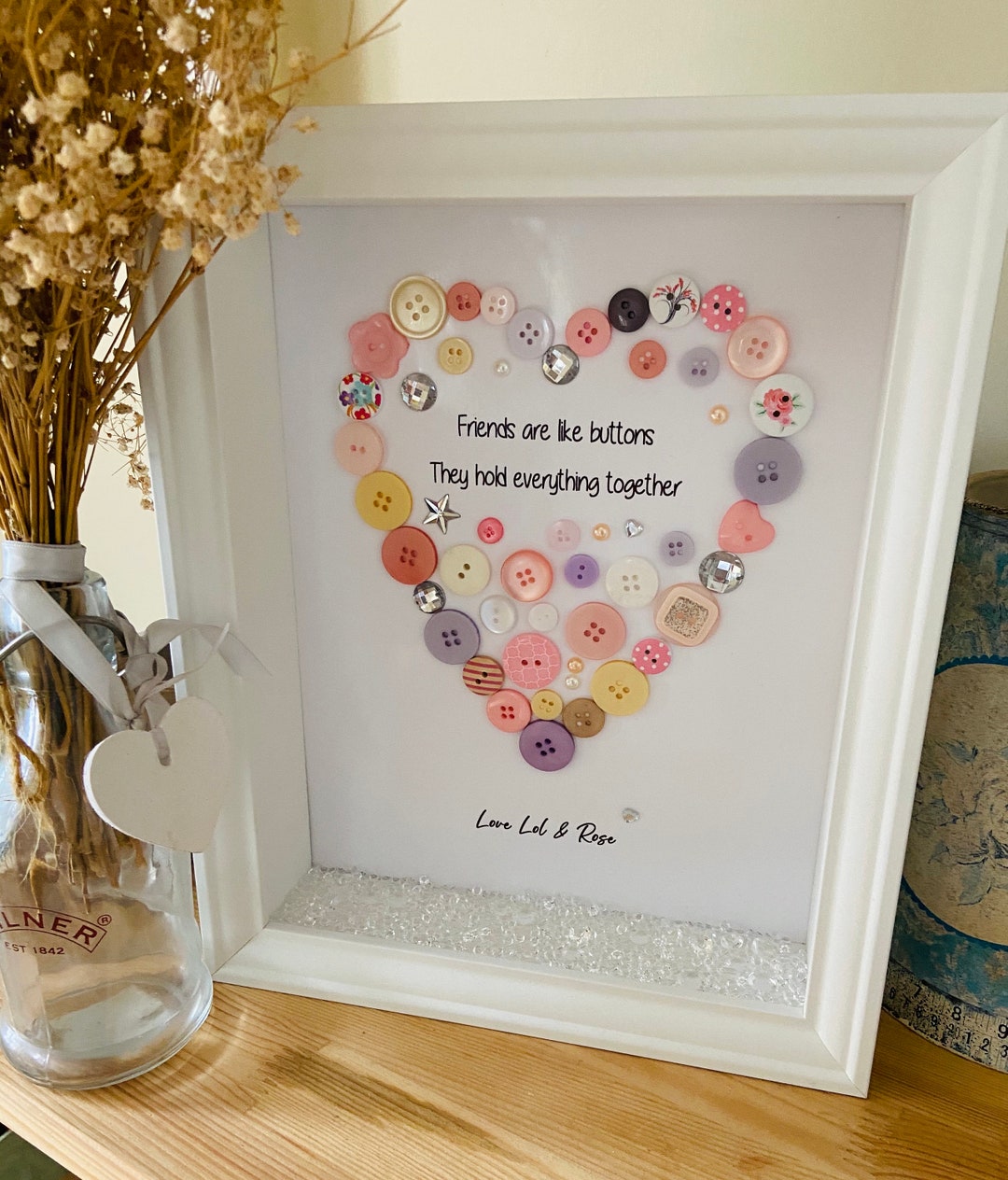 Heart Button Frame, Friends Are Like Buttons They Hold Everything ...