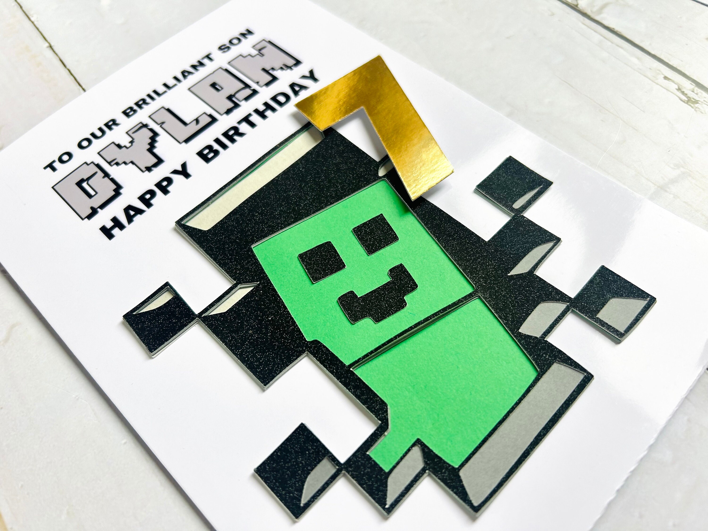 Minecraft Birthday Card, Personalised Minecraft Birthday Card for Son ...