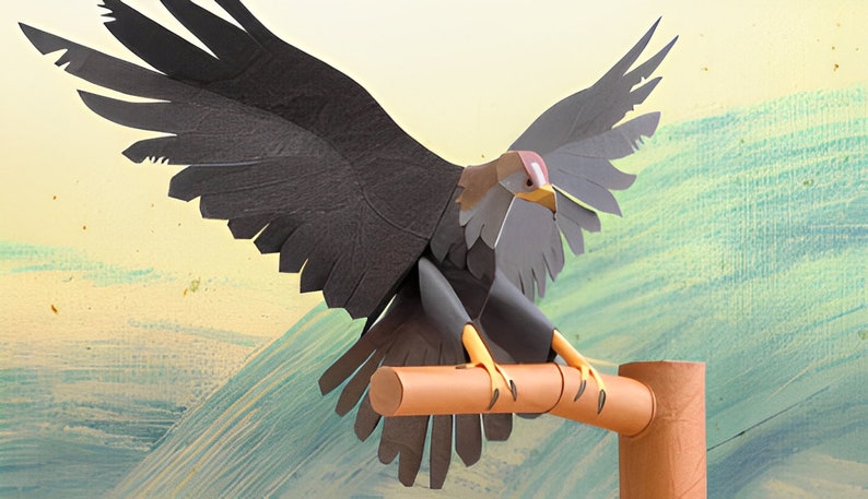 DIY Japanese Golden Eagle | Realistic 3D Papercraft | Lowpoly Sculpture ...