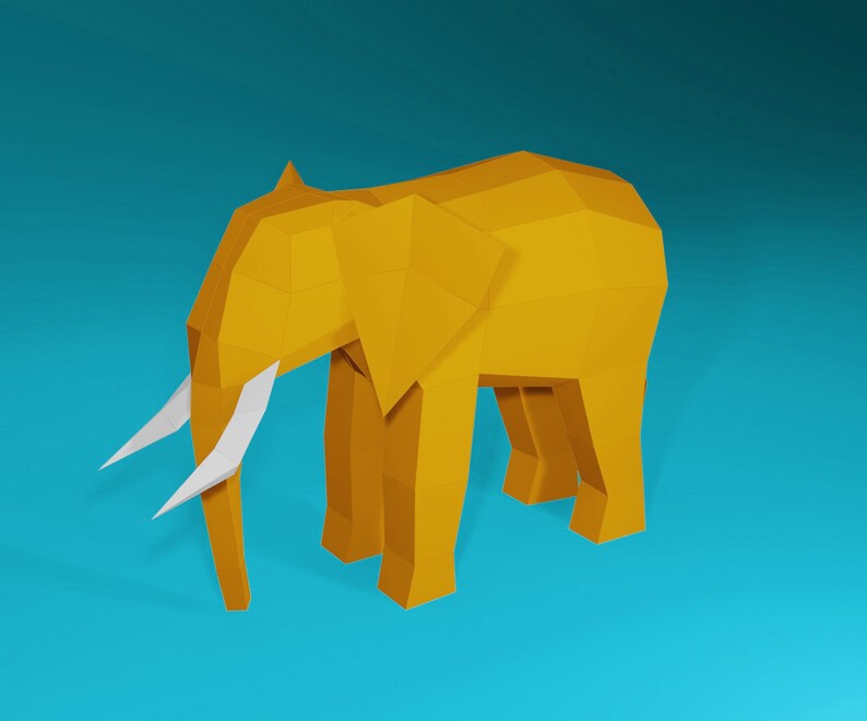 DIY Giant Elephant Realistic 3D Papercraft Lowpoly - Etsy