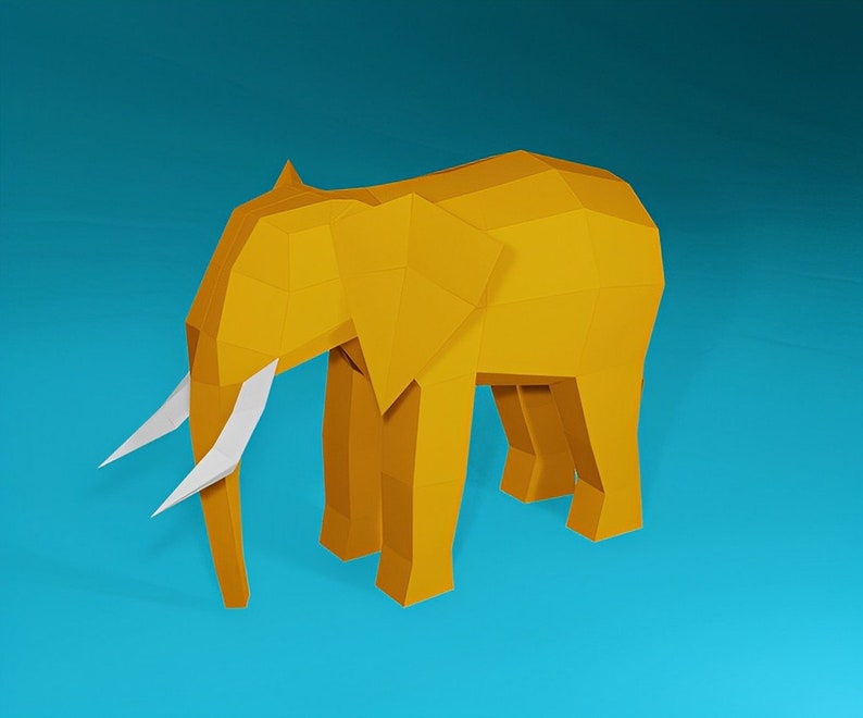 DIY Giant Elephant Realistic 3D Papercraft Lowpoly - Etsy