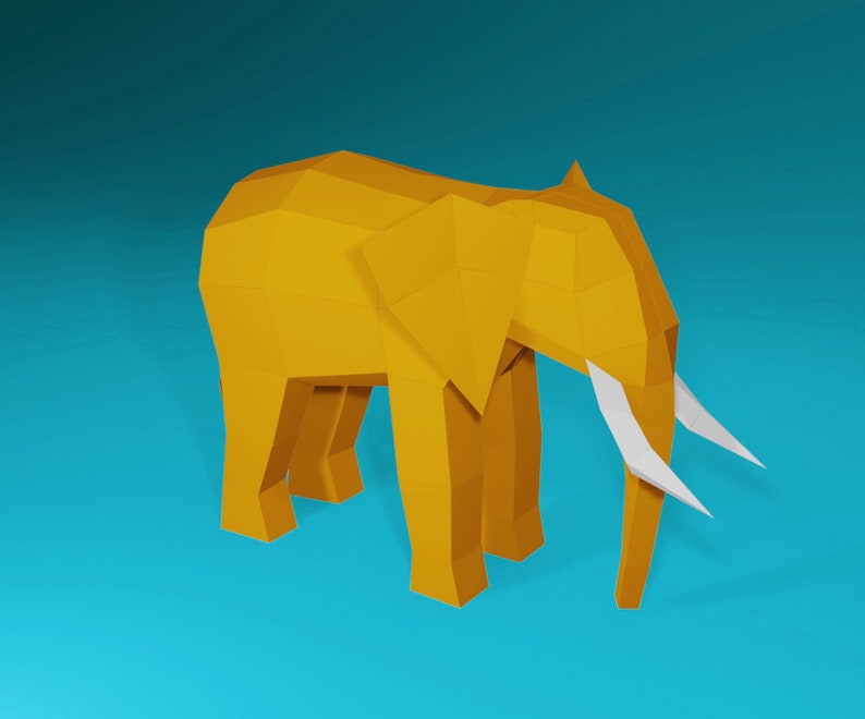 DIY Giant Elephant Realistic 3D Papercraft Lowpoly - Etsy