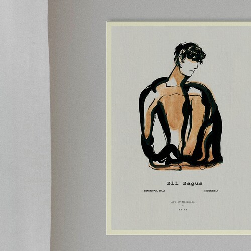 Man Body Line Drawing Male Figure Art Abstract Masculine - Etsy