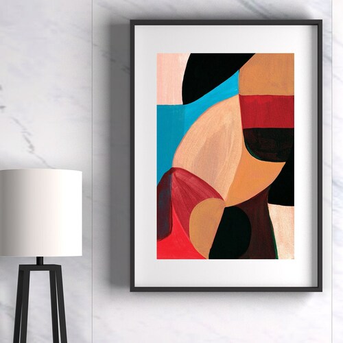 Colorful Mid Century Modern Art Print Contemporary Wall Art - Etsy