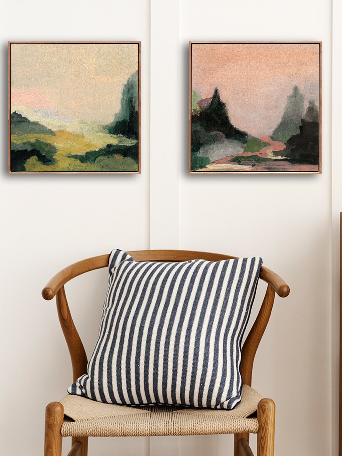 Set of 2 Landscape Print Set of Two Landscape Painting | Etsy