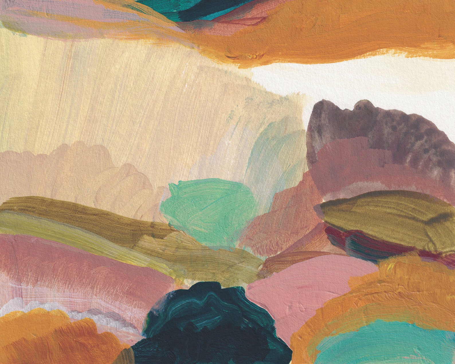 Soft Colored Abstract Landscape Art Prints Abstract Mountain - Etsy