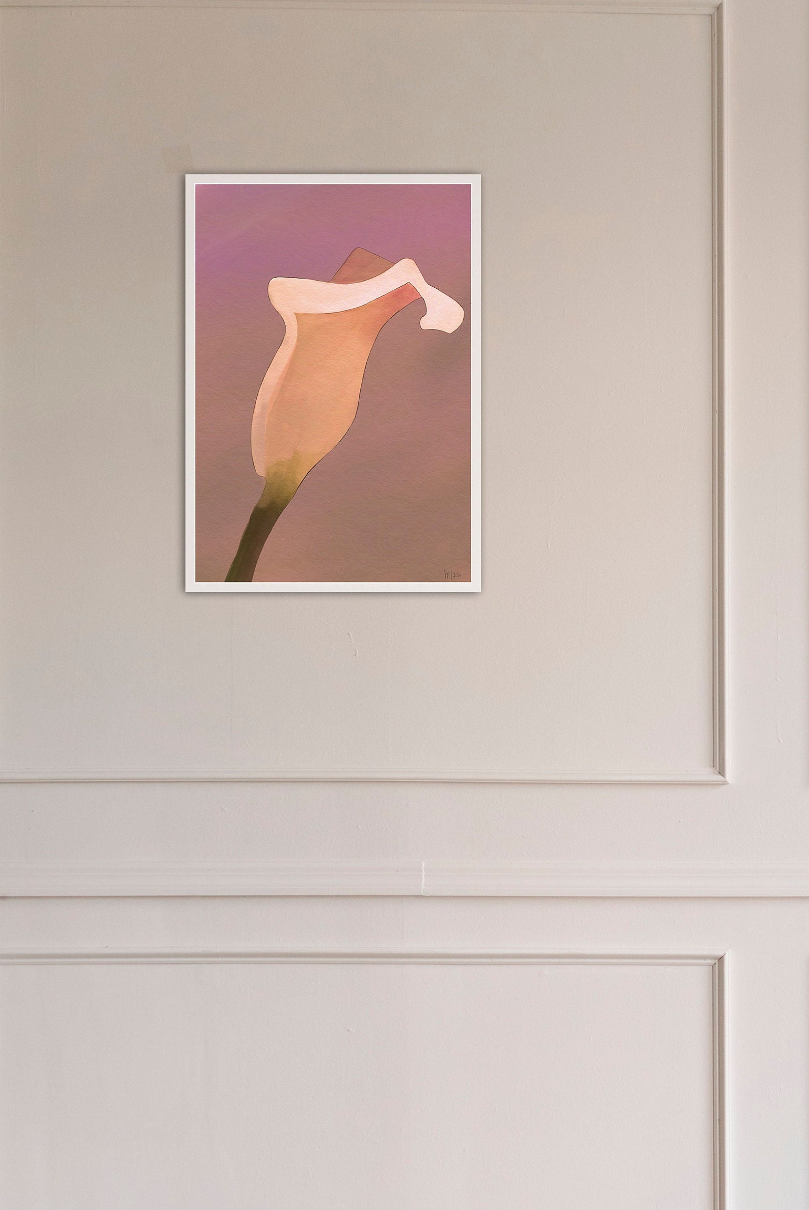 Calla Lily Art Print Pink Floral Print Minimalist Art Print - Etsy
