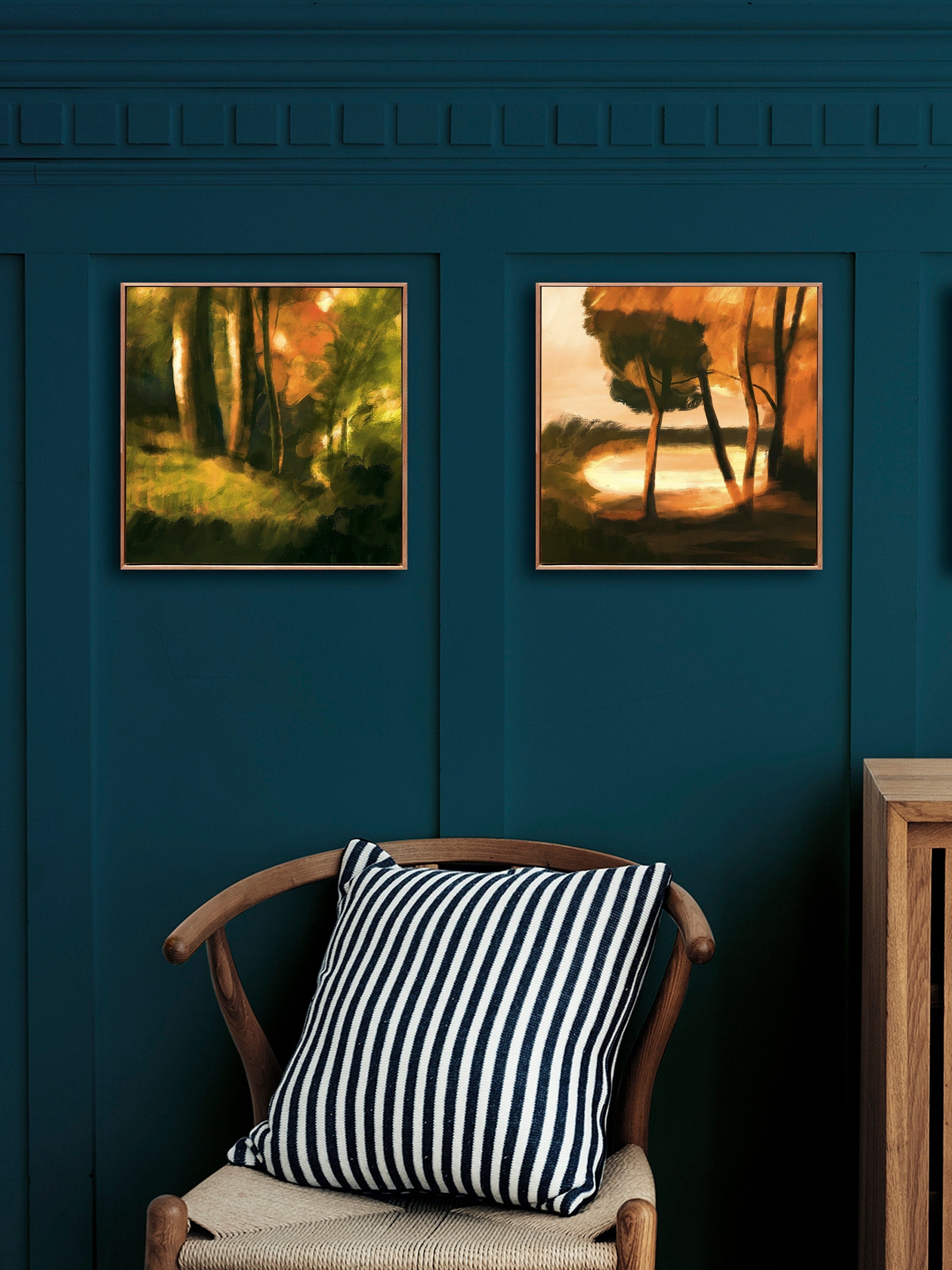 Forest Print Set of 2 Forest Landscape Print Abstract - Etsy