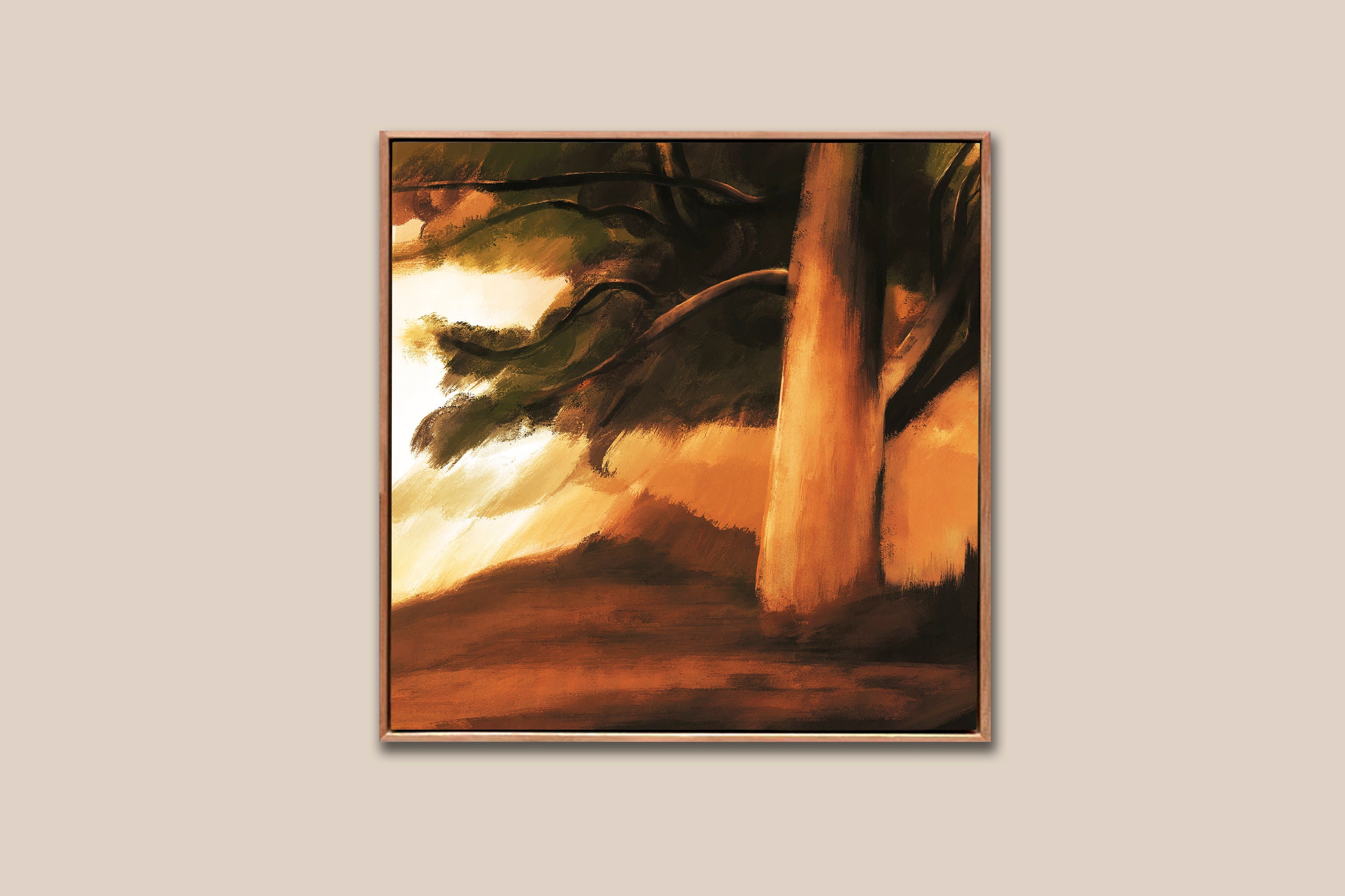 Classic Landscape Painting Square Landscape Art Print Deep - Etsy